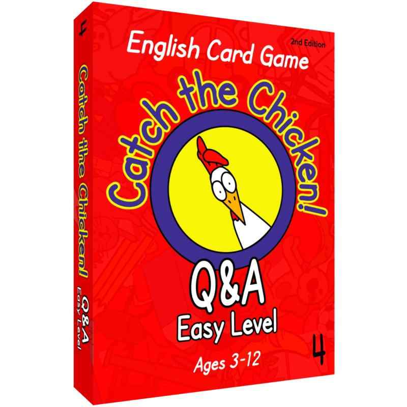 Catch The Chicken English Card Game Q&amp;A Easy Level 英語 カードゲーム子供英語カードキッズゲーム　3 −12歳対象英会話上達Q&amp;A スタイル子供英会話