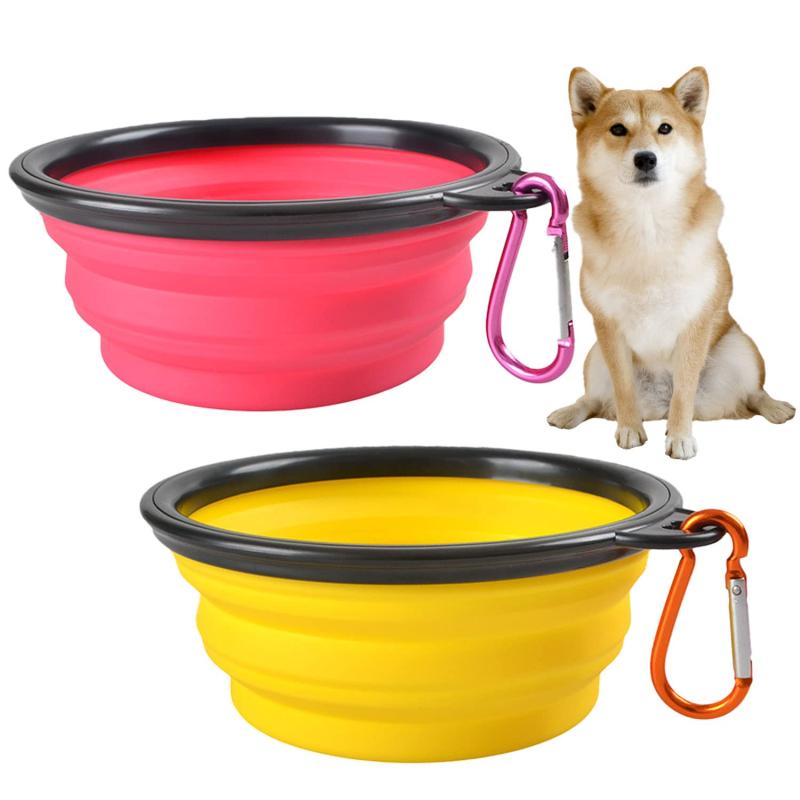 折り畳み式ペットボウル 折り畳み 350ml 2個セット 食器 コンパクト 携帯 ドッグラン 犬 猫 シリコン折りたたみ式のペットボウル2個セットです。コンパクトに収納折り畳み式なので不使用時にはコンパクトに収納できます。かさばらないのでお...