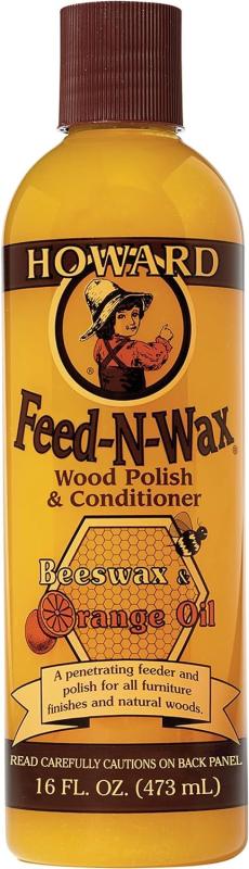 ハワード OWARD Feed-N-Wax FW0016 16oz 木製品用ワックスカルナバワックスと蜜蝋の保護コーティングで、すべての木材の表面を柔らかい光沢に磨きます。木材を「給餌」し、乾燥や色あせを防ぎます。仕上げと未仕上げの木材の自...