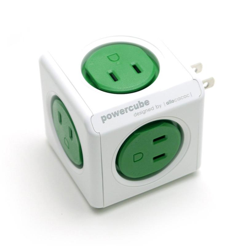 PowerCube パワーキューブ 電源タップ コンセント 直付型 グリーン/緑