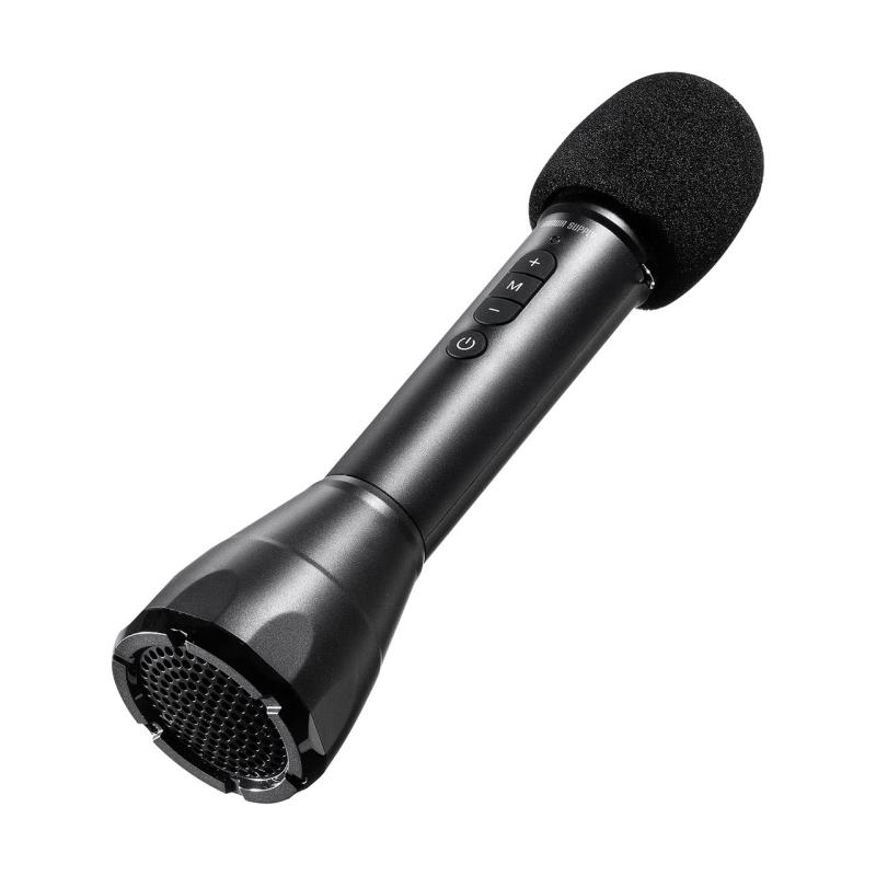ダイレクト 拡声器 マイク 小型 スピーカー＆マイク一体型 Bluetooth対応 軽量 ストラップ付 充電式 400-SP098_400-SP111