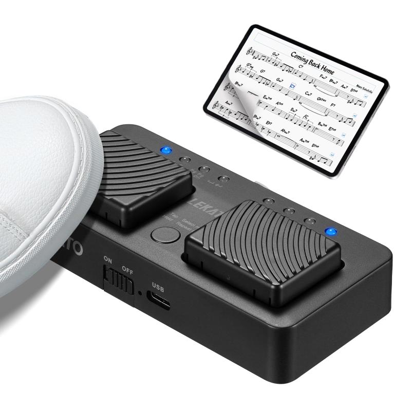 ページターナー フットペダル Bluetooth Page Tner Pro ワイヤレス 楽譜をめくる 譜めくりペダルBluetooth接続対応: iOS、Windows、アンドロイドと互換性があり、両手が自由になり、音楽をより楽しむことが...