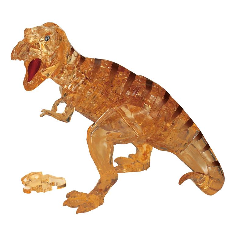 49ピース クリスタルパズル ティラノサウルス T-REX・ブラウン透明ピースを組み上げると躍動感あふれるT-REXができあがります迫力の頭部をシャープに再現セット内容：パズルピース（T-REX48個、センターポール1個）、組み立てキー1個...