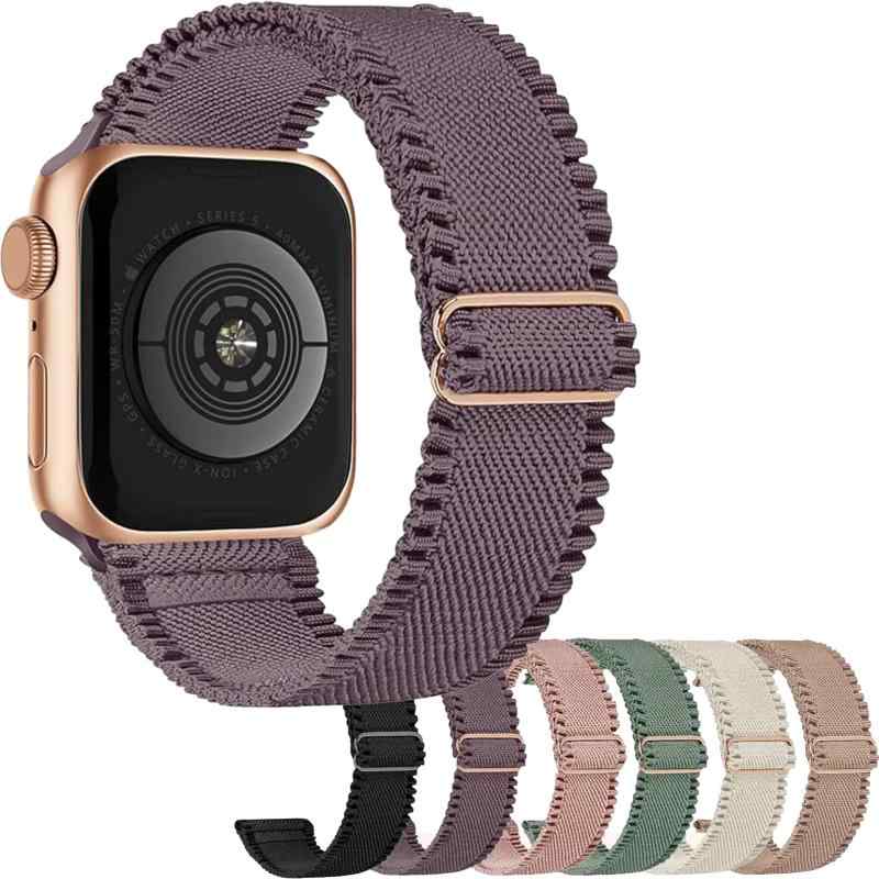 [SPACE CAT LAB] SCLAB アップルウォッチ 互換 ストレッチ フリル 時計ストラップ バンド ファブリック ナイロン 伸びる ゴム カジュアル くすみカ 韓国 アイドル かわいい 可愛い注意：アップルウォッチ3の42mmは...