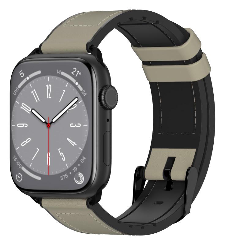 SwitchEasy Apple Watch 対応 バンド レザー × シリコン ベルト [AppleWatch アップルウォッチ Ultra / Ultra2 / SE / SE2 / Series 他 (49mm 45mm 44mm 4...