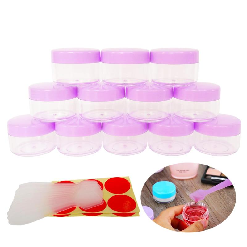 Wopanxye 12個セット 15ml クリーム用容器 クリームジャー 容器 化粧品容器 詰替え容器 小分け 手作り化粧品材料 小分け丸ケース クリームケース 手作りコスメ材料 15グラム 詰め替え可能な容器