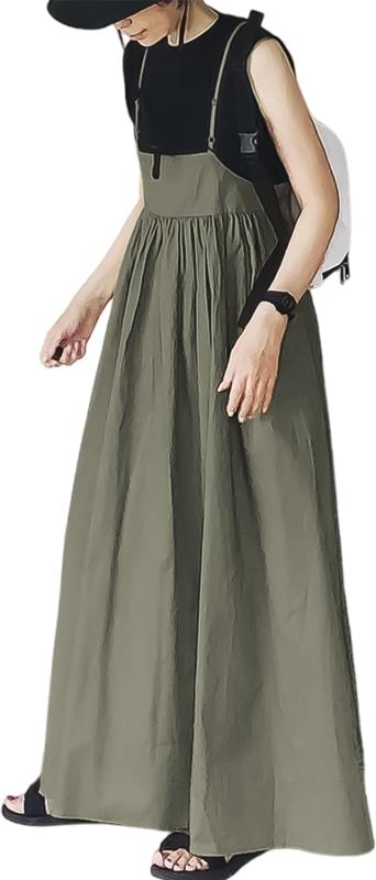 [J.STORE] 5カラー ロング ワンピース レディース キャミ ワンピ 春 夏 重ね着 フレア 体型カバー ゆったり 楽ちん女性の繊細さを引き立てる細い肩紐と、美しいシルエットを作るフレアスカートが印象なキャミワンピの登場ルな流れるよ...