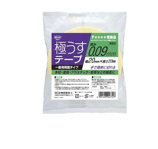&nbsp;メーカー&nbsp;コニシ&nbsp;商品カテゴリ&nbsp;粘着テープ(産業・研究開発用品)＞作業用両面テープ&nbsp;発送目安&nbsp;1日〜2日以内に発送予定（土日祝除）&nbsp;お支払方法&nbsp;銀行振込・クレ...