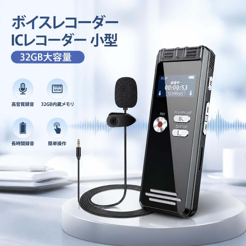 【革新のライン入力機能】従来のボイスレコーダーはオーディオ機器と接続して音声を取り込めません。本ボイスレコーダーは革新のライン入力端子を増加して、マイクや電話機やCD プレーヤーなどの外部デバイスから音声を取り込むことができます。いざという...