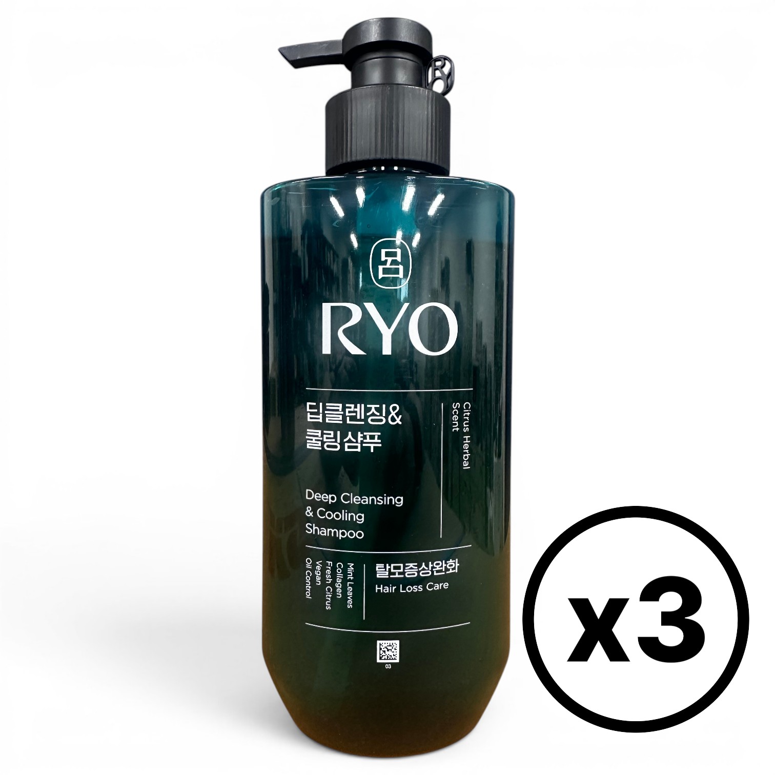 RYO 呂 ディープクレンジング&クーリング シャンプー480ml x 3本 *購入前の確認事項 必読* 1. 海外配送、韓国からの出荷 2. 日本税関通関のため個人の名前と住所で注文 3. 注文受付後2営業日以内に発送 4. 発送後4日~...