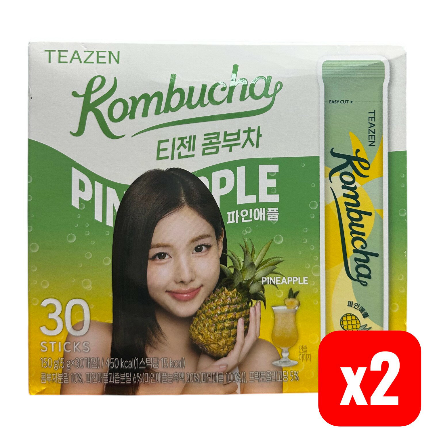 ティーゼン コンブチャ パイナップル 30スティック×2箱セット TEAZEN Kombucha Pineapple 5g×30包×2箱 / 韓国No.1コンブチャブランド TEAZEN 正規品 ・韓国No.1コンブチャブランド「ティーゼン...