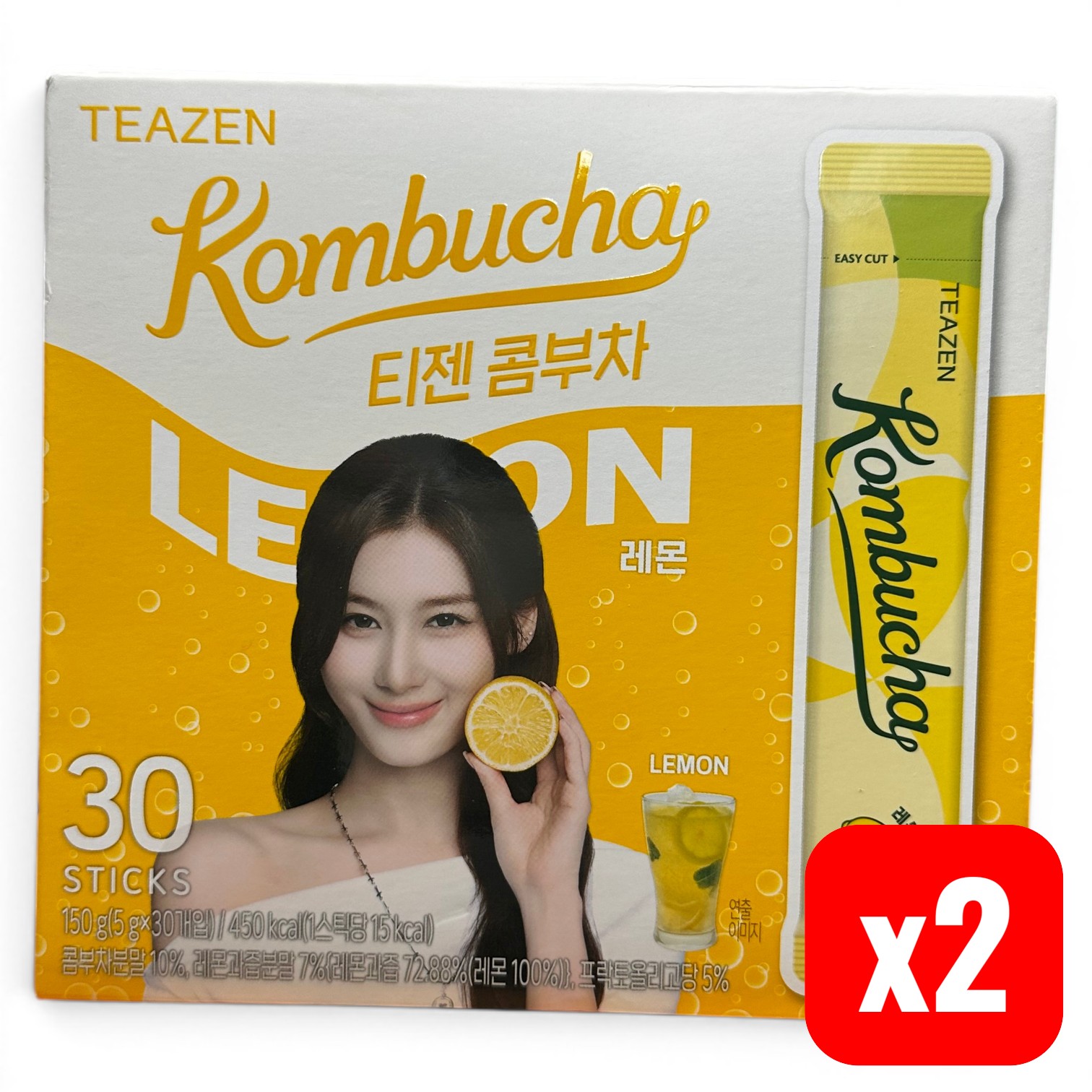 ティーゼン コンブチャ レモン 30スティック×2箱セット TEAZEN Kombucha Lemon 5g×30包×2箱 / 韓国No.1コンブチャブランド TEAZEN 正規品 ・韓国No.1コンブチャブランド「ティーゼン」のレモンフレ...