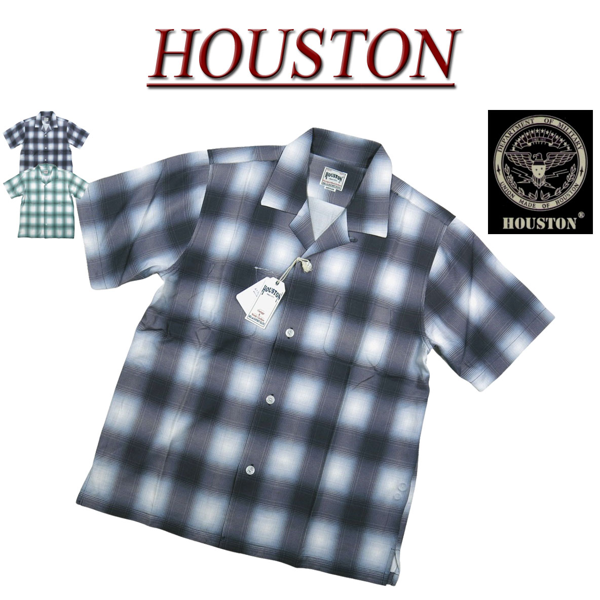 新品未使用 【HOUSTON】半袖 オンブレチェック レーヨン ワークシャツ 41187 素材表示 レーヨン 100% コメント 新品未使用 【HOUSTON】【ヒューストン】RAYON OMBRE CHECK S/S WORK SHIRT...