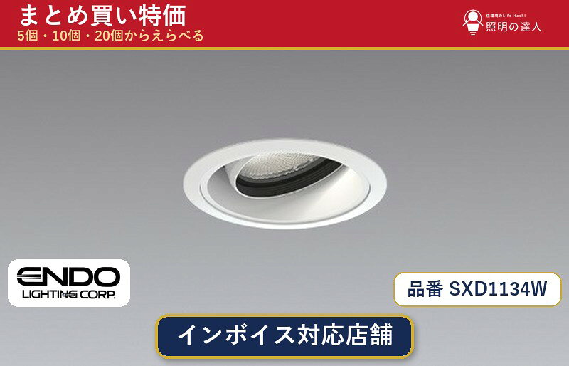 メーカー：遠藤照明品番：SXD1134W商品内容：ダウンライト（1176.0lm）数量：1個／5個／10個／20個からお選びください。まとめて買うほど1個あたりがお得です。販売区分：メーカー取寄せ品※メーカー在庫より取寄せの為、発送まで2〜...
