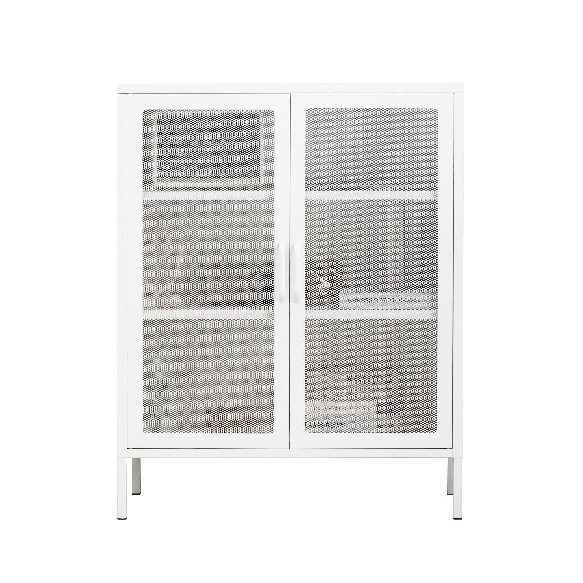 キャビネット サイドボード 収納棚 扉付き スチール製 可動棚 スリム 収納 オフィス 事務所 会社 店舗 病院 学校 更衣室 寝室 業務用 網面 通気性抜群 簡単組立 頑丈 ホワイト キャビネット サイドボード 収納棚 扉付き スチール製...