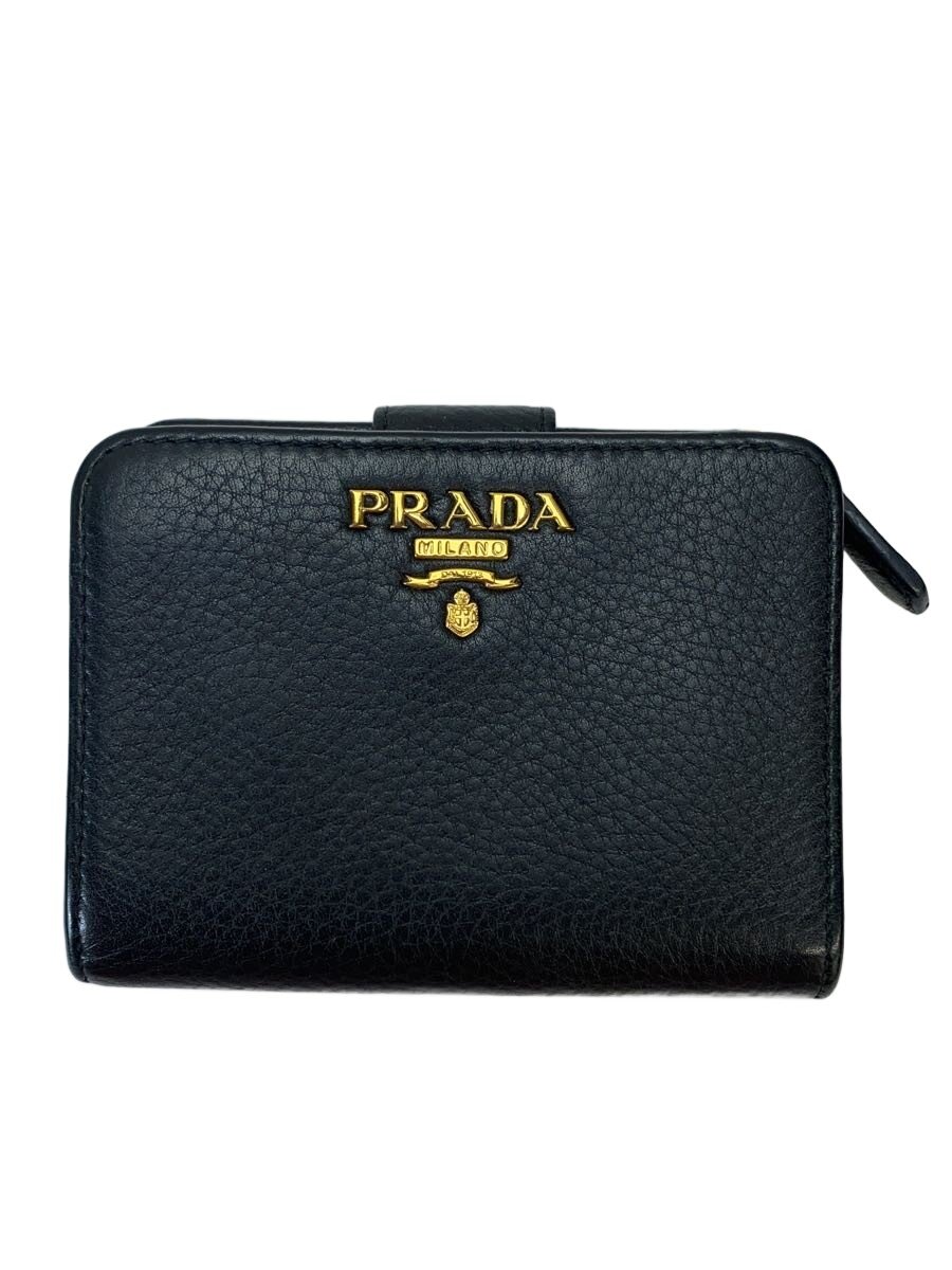 【ブランド】PRADA 【ブランドカナ】プラダ 【型番】 【程度】B 【サイズ】 【メインカラー】ブラック 【素材・生地】レザー 【キーワード】　　 2026/02/12 セカンドストリート堅田店【1969】【中古】PRADA◆2つ折り財布...
