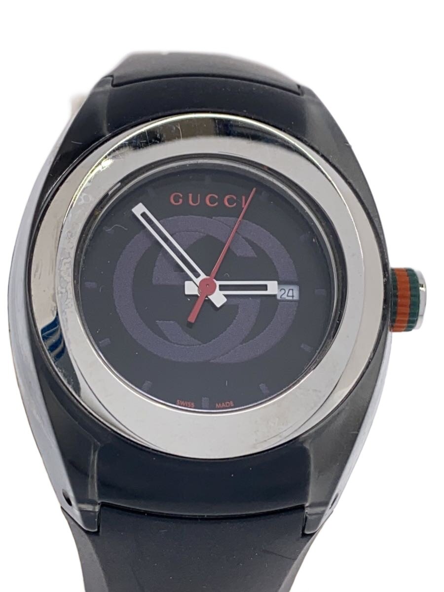 【ブランド】GUCCI 【ブランドカナ】グッチ 【型番】 【程度】B 【サイズ】 【メインカラー】ブラック 【素材・生地】ラバー 【キーワード】　　 2026/02/24 セカンドストリート八戸下長店【1877】【中古】GUCCI◆クォーツ...