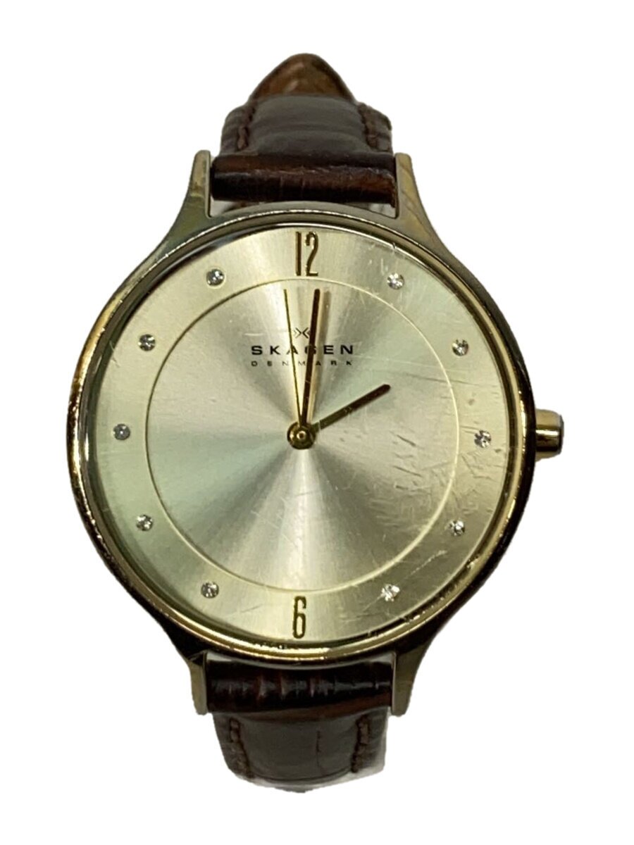 【ブランド】SKAGEN 【ブランドカナ】スカーゲン 【型番】 【程度】B 【サイズ】 【メインカラー】ゴールド 【素材・生地】レザー 【キーワード】　　 2025/06/14 セカンドストリート久世店【1983】【中古】SKAGEN◆クォ...