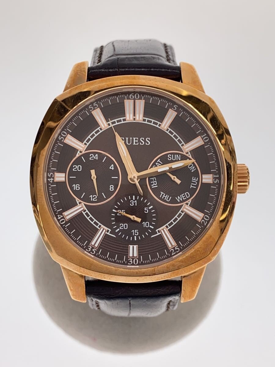 【ブランド】GUESS 【ブランドカナ】ゲス 【型番】 【程度】B 【サイズ】 【メインカラー】ブラウン 【素材・生地】 【キーワード】　　 2025/12/08 セカンドストリート上田店【4708】【中古】GUESS◆クォーツ腕時計/アナ...