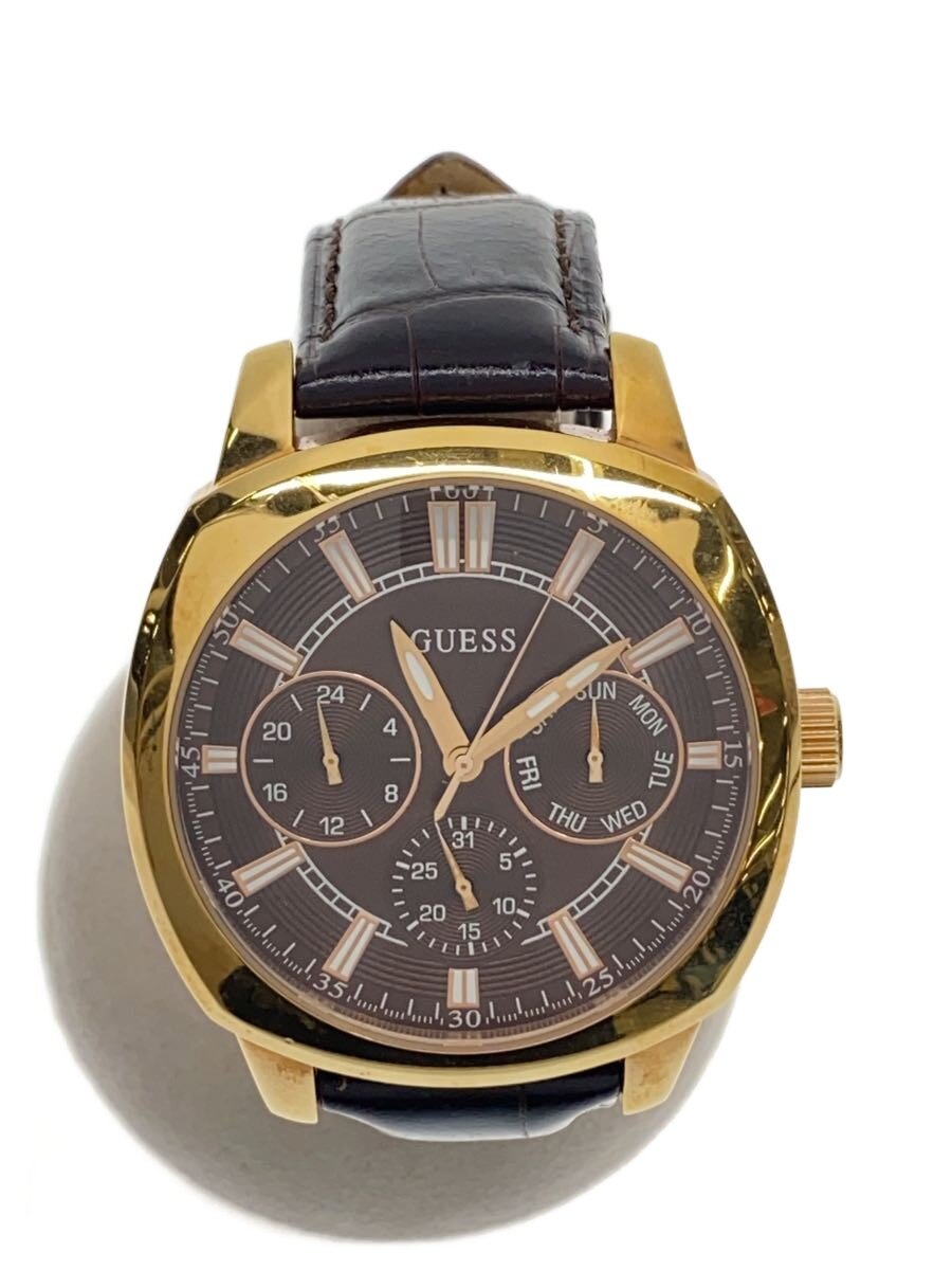 【ブランド】GUESS 【ブランドカナ】ゲス 【型番】 【程度】B 【サイズ】 【メインカラー】ブラウン 【素材・生地】レザー 【キーワード】　　　/ 2025/11/28 セカンドストリート御座店【2649】【中古】GUESS◆クォーツ腕...