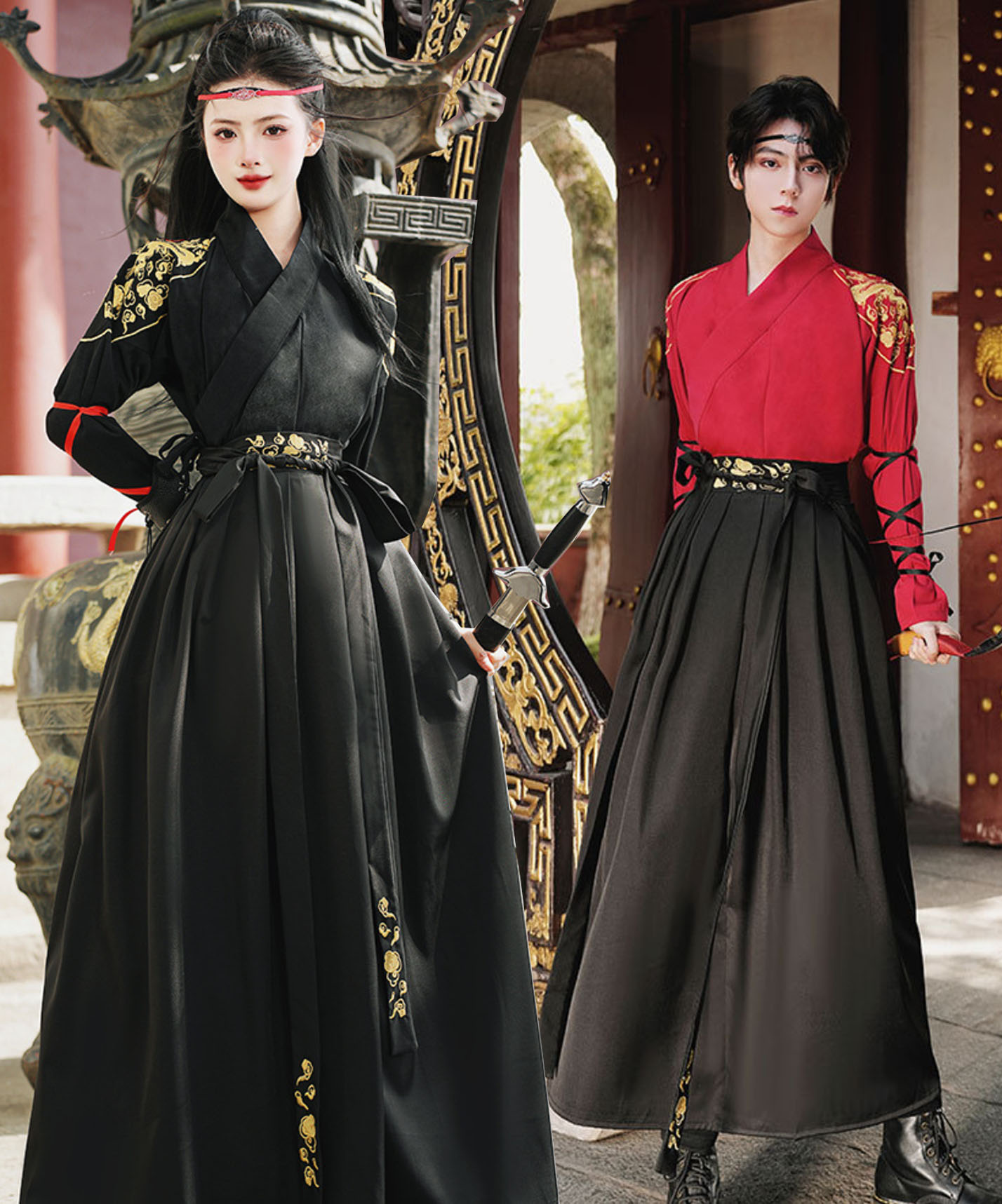 商品詳細 中国古代服装　漢服　中華コスプレ衣装 内容 衣装セット：トップス＋巻きスカート（紐有り） 皮の袖カバーは追加できます。 サイズ（cm） S：着丈55　バスト84-86　スカート丈95　身長160-165 M：着丈56　バスト88-...