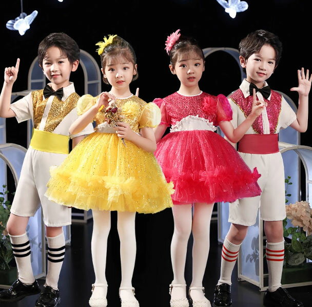 商品詳細 子供ダンス衣装　スパンコールワンピース　シャツセット 内容 ワンピースは髪飾り＋タイツおまけ 男の子はシャツ＋蝶リボン＋ベルト＋パンツです。 （半ズボンセットは靴下おまけ、白はご指定できません） サイズ（cm） 100：身長90-...