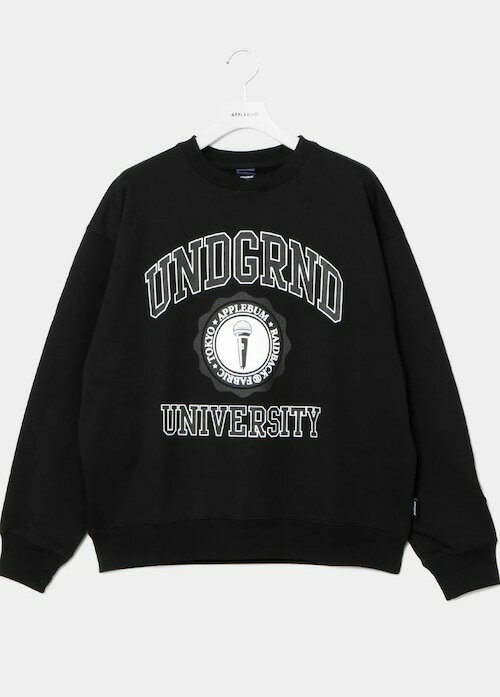 【APPLEBUM】アップルバム “UNDERGROUND UNIVERSITY” CREW SWEAT (BLACK) クルーネックスエット APPLEBUM × raidback fabricによるコラボレーションクルースウェット 【 ...