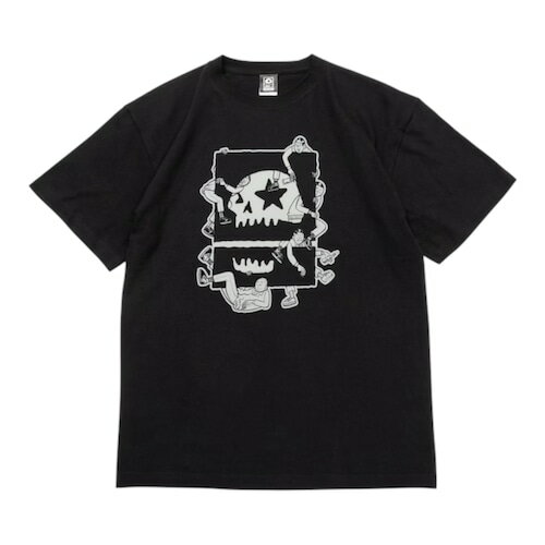 【MAGICAL MOSH MISFITS】マジカルモッシュミスフィッツドクロとはみ出しものたち TEE DESIGNED BY ESOW（BLACK) メンズTシャツ “ESOW”により描かれた、 MxMxMドクロ ストリートカルチャーと...