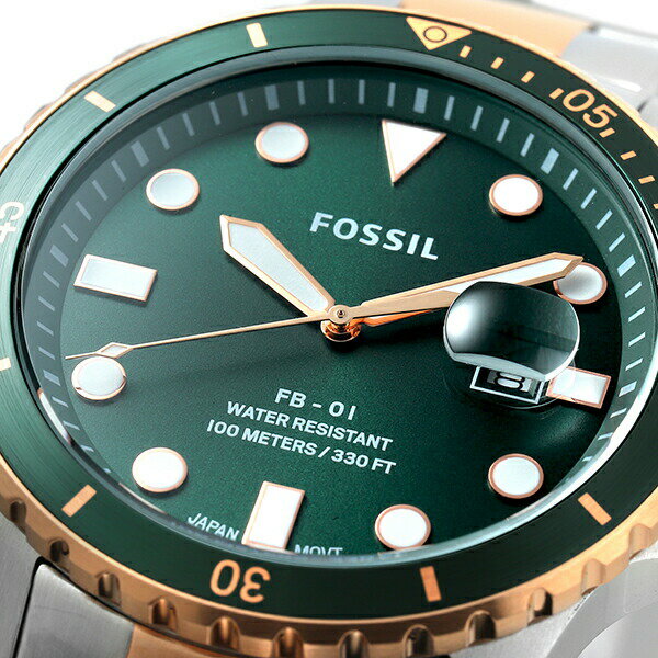 【楽天市場】【新品電池で安心出荷】 フォッシル ウォッチ 腕時計 FOSSIL FB-01 FS5743 グリーン メンズ ブランド 時計 新品：ハタ貴金属