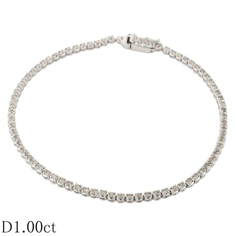 ブランドノーブランド 商品名 ダイヤモンド/1.00ct テニス ブレスレット型番—サイズ全長 約18.5cm(金具含む)内周 約17.5cm幅 約2.2mm(金具含まず)重量 6.4g素材K18WG 刻印100 K18WG付属品当店オリジ...