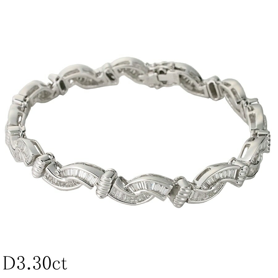ブランドノーブランド 商品名 ダイヤモンド/3.30ct デザイン ブレスレット型番—サイズ全長 約19cm(金具含む)内周 約16.6cm最大幅 約6.5mm(金具含まず)重量 24.5g素材K18WG 刻印18K 750 D3.30付属...