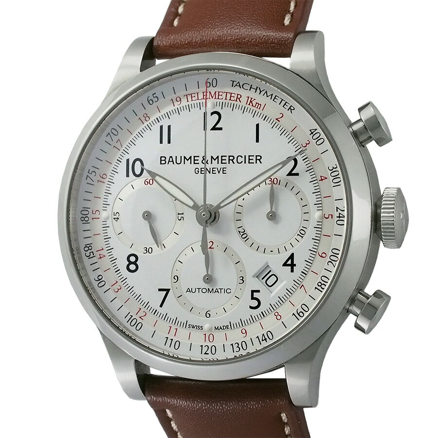 ブランドボーム&メルシエ BAUME&MERCIER商品名ケープランド クロノグラフ型番MOA10000 製造年—文字盤ホワイト素材SSサイズケース：42mm (リューズ含まず)厚み：12mm腕周り：最小 約17cm 最大 約21cmベルト...