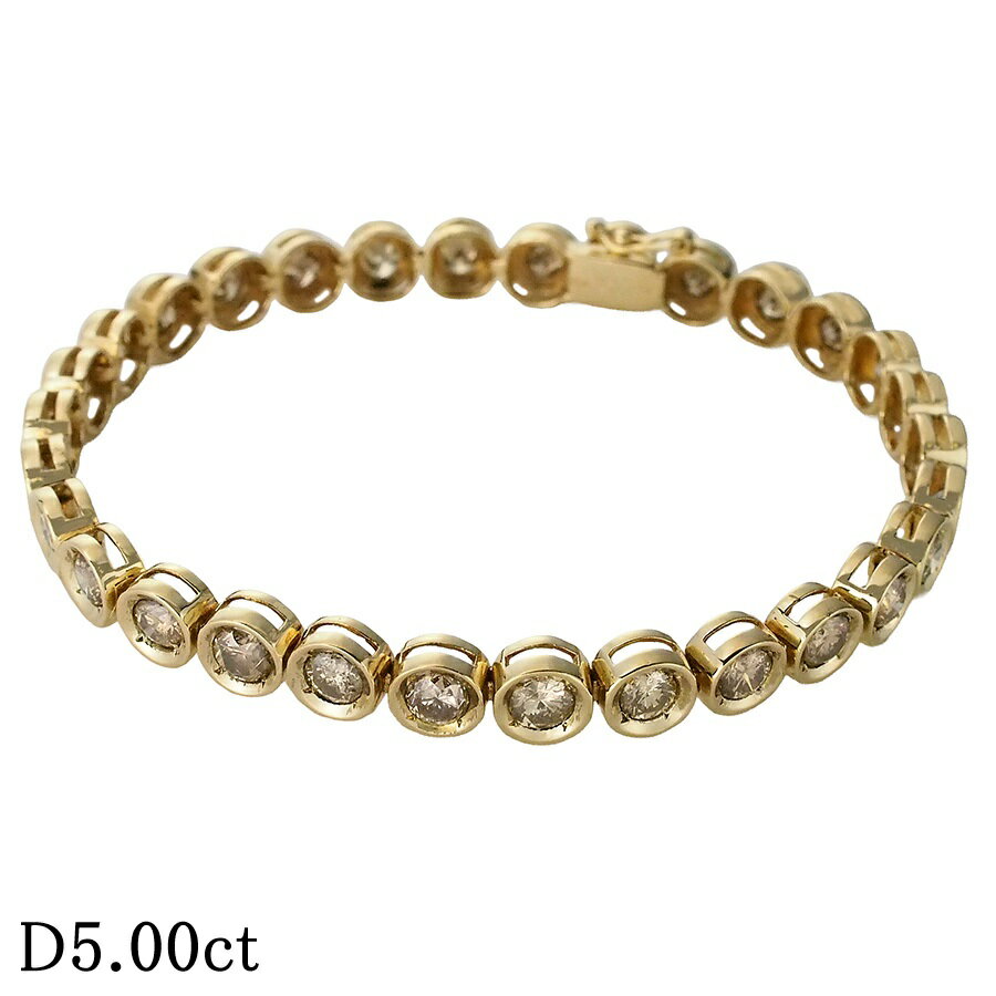 ブランドノーブランド 商品名 ダイヤモンド/5.00ct テニス ブレスレット型番—サイズ全長 約18.0cm(金具含む)内周 約17.3cm幅 約5.7mm(金具含まず)重量 13.9g素材K18YG 刻印K18 500付属品当店オリジナ...