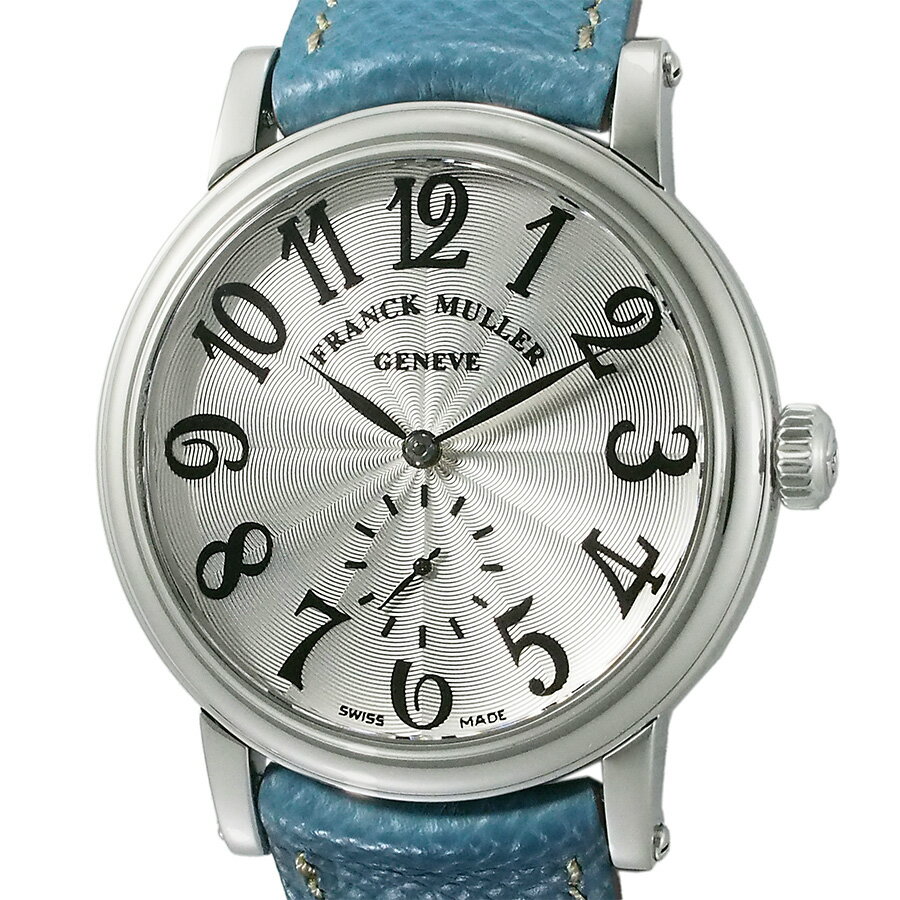 ブランドフランクミュラー FRANCK MULLER商品名ラウンド型番7391BS6製造年—文字盤シルバー素材SSサイズケース：39mm (リューズ含まず)厚み：7mm腕周り：最小 約16.5cm 最大 約20.5cmベルト最大幅：2.0c...
