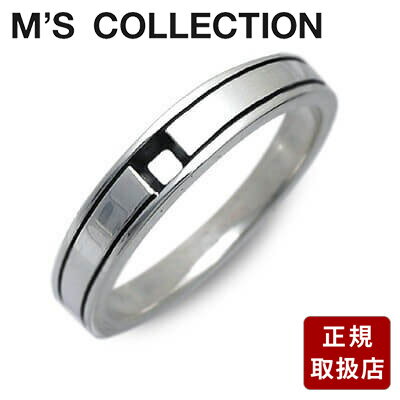2本のラインの中央にスクエアの穴の開いた、斬新なデザインがM's collectionらしい逸品です♪細身で洗練されたリングは、クールなイメージにピッタリです☆　シンプルながらも存在感あり！M's collection エムズコレクション ...