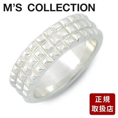 程よい幅のフレームに幾何学模様を施した存在感のあるリング。シルバーの美しい質感をアピールするクールなファッションアイテムです。フォルム自体はシンプルで服装を選ばずに楽しめるのも魅力的。M's collection エムズコレクション シルバ...