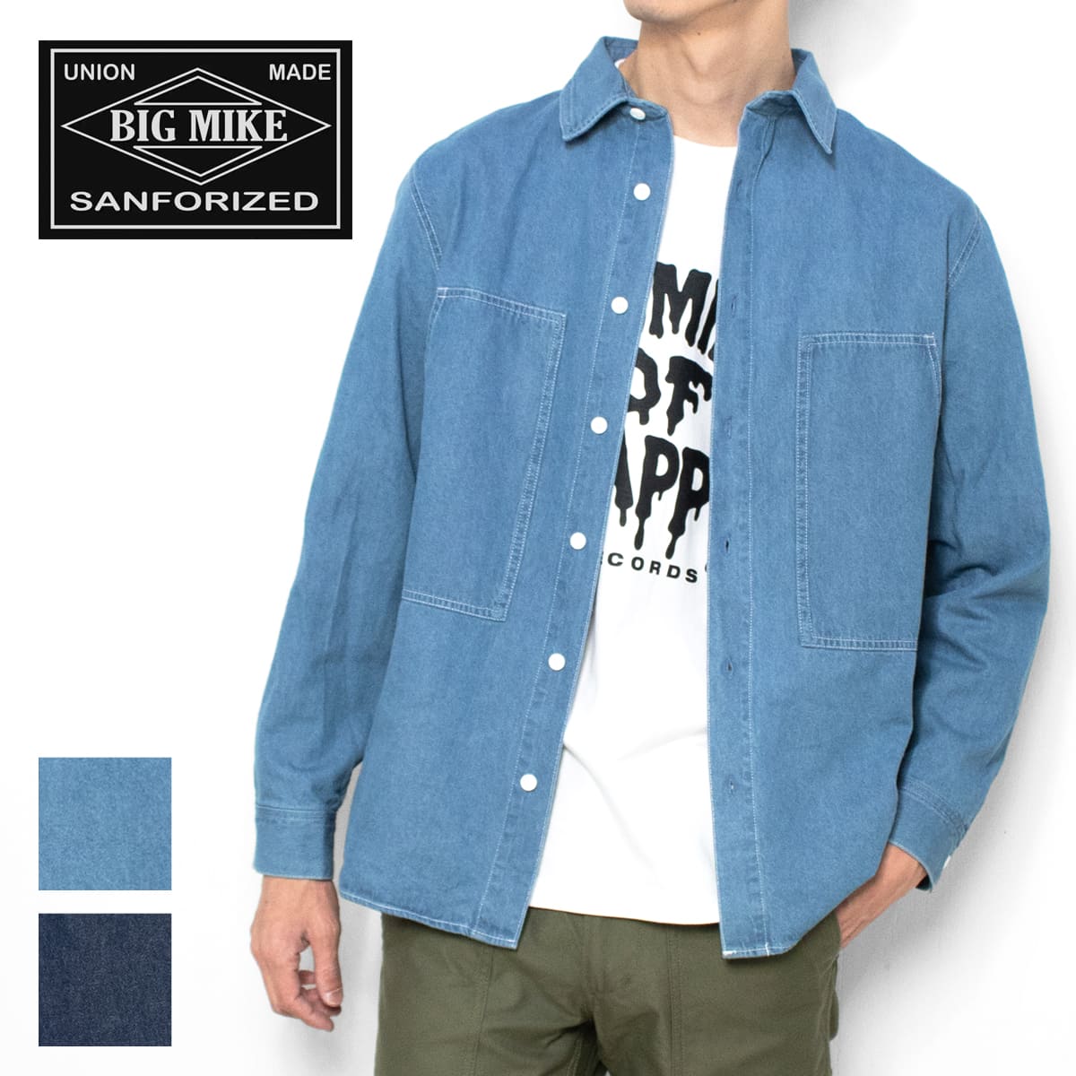 ITEM詳細 Brand Name BIG MIKE ビックマイク ビックマイク一覧はこちら Item Name Denim Utility L/S Shirt デニム ユーティリティ L/Sシャツ [Lot/102615350] Deta...