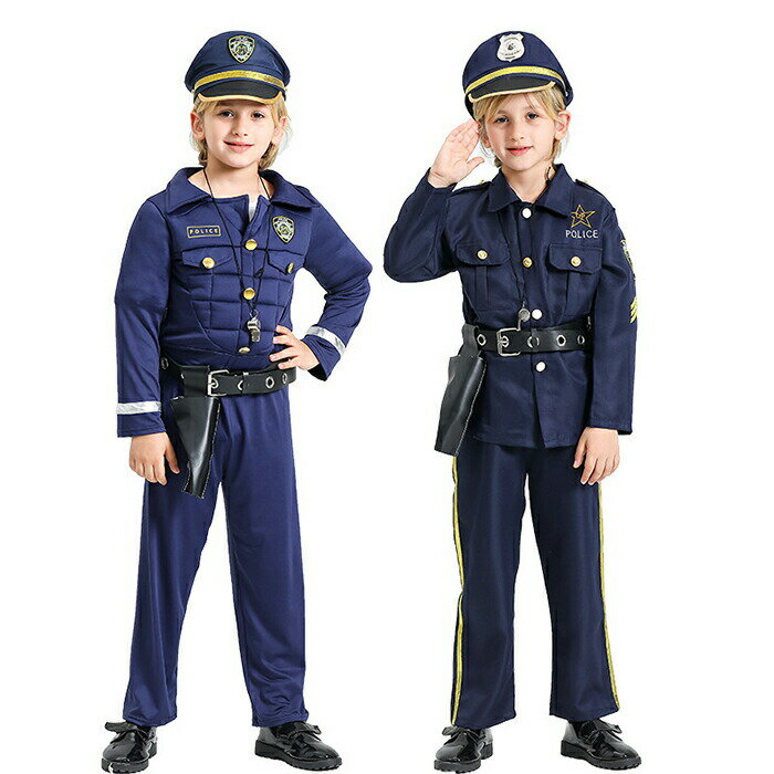 【商品紹介】 商品名：警察官 子供 ハロウィン 衣装 子供 警察 コスプレ こども ハロウィン ポリス 警察服 男の子 女の子 キッズ コスプレ 子供服 警官 仮装 警察官 誕生日 道具 お巡りさん コスチューム かわいい 学校 幼稚園 ハ...
