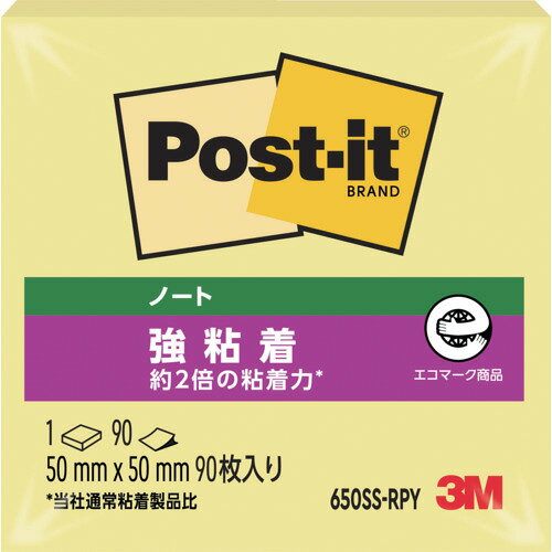 特長 ●強粘着タイプのポストイット［［R上］］ 製品です。 ●約2倍の粘着力（3M通常粘着比）で、パソコンや電話、キャビネットなどの樹脂面や垂直面など、つきにくかった場所にもしっかり貼れてはがれにくい製品です。 ●パソコンやクリアファイル、...