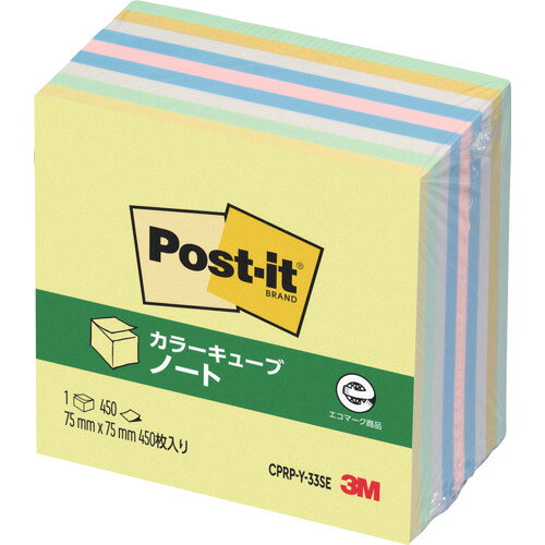 ●ポスト・イット　ノート　再生紙　カラーキューブ 質量・質量単位 ●212.0g 【メーカー名】スリーエム　ジャパン（株）オフィスマーケット販売本部 【メーカー品番】CPRP-Y-33SE