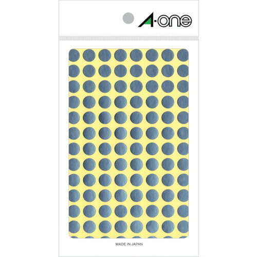 特長 ●豊富なカラーで識別に便利な丸型のラベルです。 用途 ●グラフや分布図の作成に ●在庫管理などの色分け表示に 仕様 ●色：銀 ●面付：8列×13段(104片) ●1パック内：832片 ●シートサイズ：90×150mm ●ラベルサイズ直...