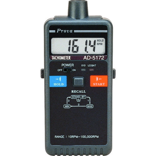 特長 ●オプティカル・タコメーター、非接触で簡単に回転軸の回転速度を測定可能です。 ●非接触式光センサーです。 ●MAX、MIN値メモリ機能、データホールド機能、ロー・バッテリ表示機能、オートレンジ機能付きです。 用途 ●モーター、ファン、...