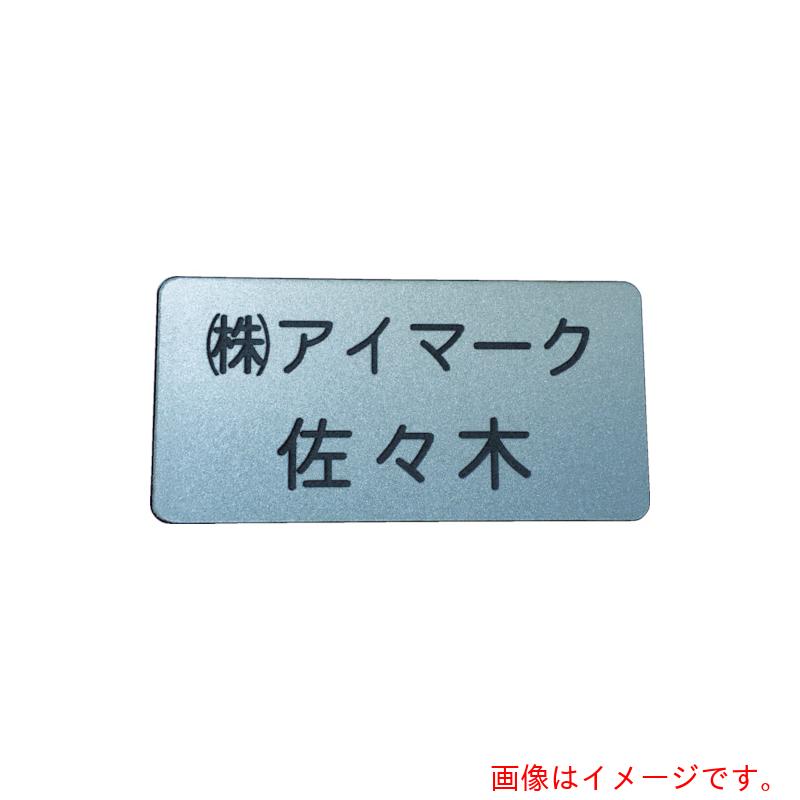 特長 ●本人確認、身分や保有資格証明に便利です。 ●留め具はクリップアンドピン仕様です。 仕様 ●色：シルバー地黒文字 ●縦(mm)：30 ●横(mm)：60 ●厚さ(mm)：2 ●タイプ：彫刻 ●彫刻タイプ ●シルバー地黒文字 材質 ●ア...