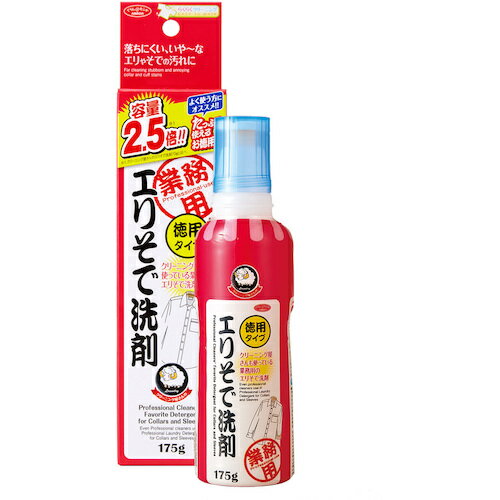 特長 ●クリーニング業界で実際に使用されている業務用のエリ・そで用洗剤です。 ●ジェル状だから繊維の奥までしっかり浸透して汚れを落とします。 ●スティックタイプで塗りやすい形状です。 用途 ●綿、麻、合成繊維用。 仕様 ●容量(g)：175...