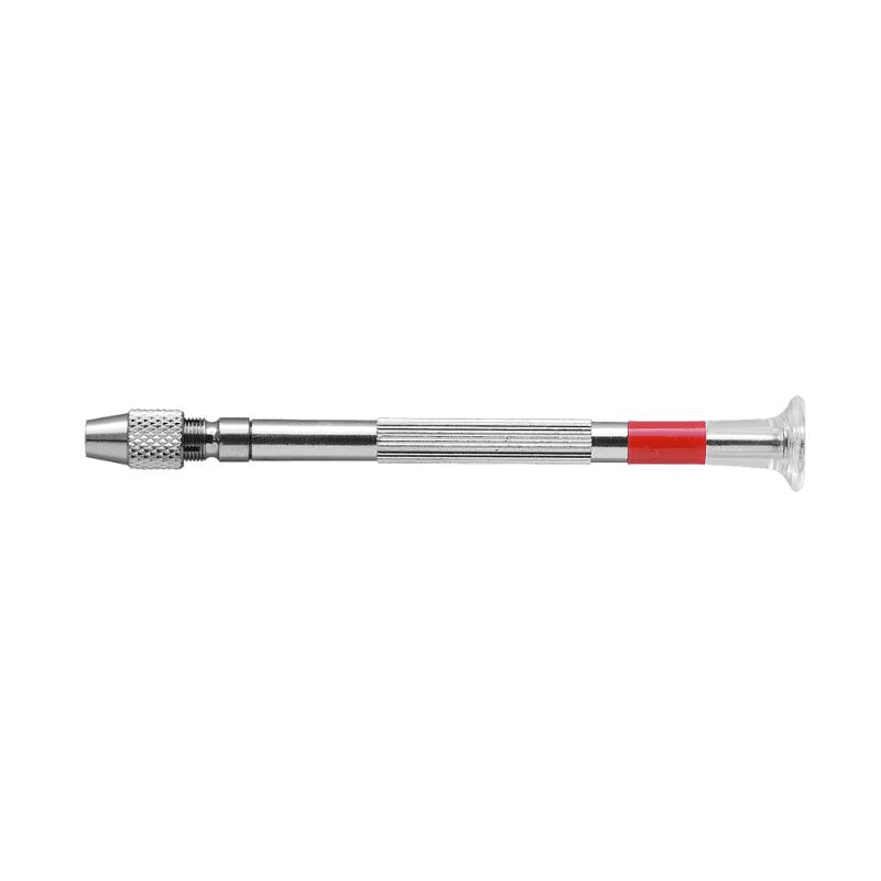 ●細かなサイズの穴あけ、バリ取りに ●回転キャップ付 ●対応サイズ： 0.1〜1.0mm（丸軸径） ●材質： 本体・キャップ・チャック:真鍮 ●商品重量： 22g ●RoHS2： 〇 【メーカー名】アネックスツール（株） 【メーカー品番】95