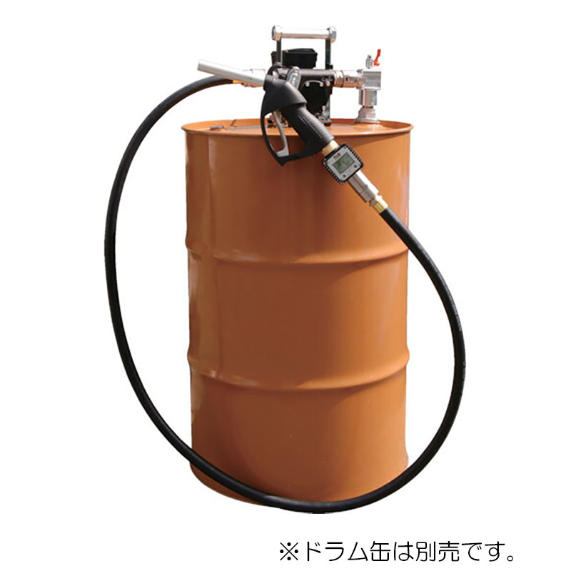 特長 ●灯油・軽油の流量が手元で確認できる、ドラム缶用電動100Vポンプです。 ●リリーフ弁内臓で安心、連続運転も可能です。 用途 ●灯油や軽油をドラム缶から小分けしながら、吐出量を計りたい時に。 仕様 ●最大吐出量：35L/分(1cP時)...