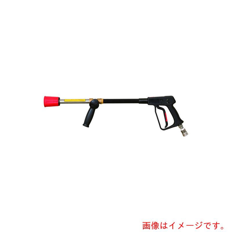 特長 ●レバーの切替で、直噴(遠方に放水)と拡散噴射(円すい状に放水)ができます。 用途 ●高圧洗浄機用ガン。 ●建築物解体現場のホコリ押さえなどに。 仕様 ●適合機種：高圧洗浄機21/90G・GP、21/100GS ●ホース接続：SUSワ...