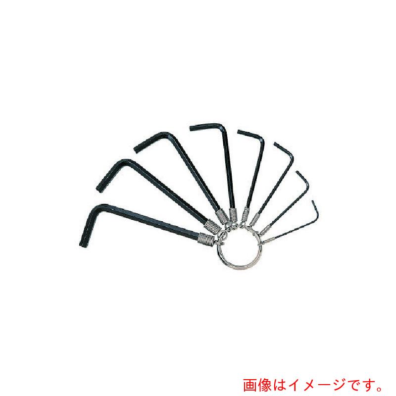 特長 ●携帯に便利なリング式です。 ●キーホルダー感覚であらゆる所にかけられます。 用途 ●六角穴付きボルト・六角穴付き止めネジの締結作業。 仕様 ●セット内容(インチ)：1/16、5/64、3/32、1/8、5/32、3/16、7/32、...