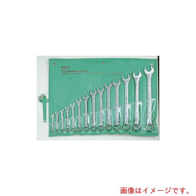 特長 ●口径寸法が同じスパナとメガネレンチを一体化した物でスパナは早回しにメガネレンチは本締め作業に適します。 ●材質は、クロームバナジウム鋼を使用する事により高精度、強靭、軽量を実現しています。 ●表面は研磨仕上げで肌触りが良く、美しい光...