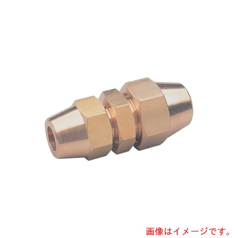 用途 ●銅管用継手。 ●異なるフレアー加工銅管サイズの接続に。 仕様 ●寸法(mm)L：49 ●銅管：φ6.35×φ9.53 ●使用流体：水・空気・油 ●流体温度(℃)：-50〜150℃ ●使用圧力：3.45MPa ●使用流体：水、空気、油...